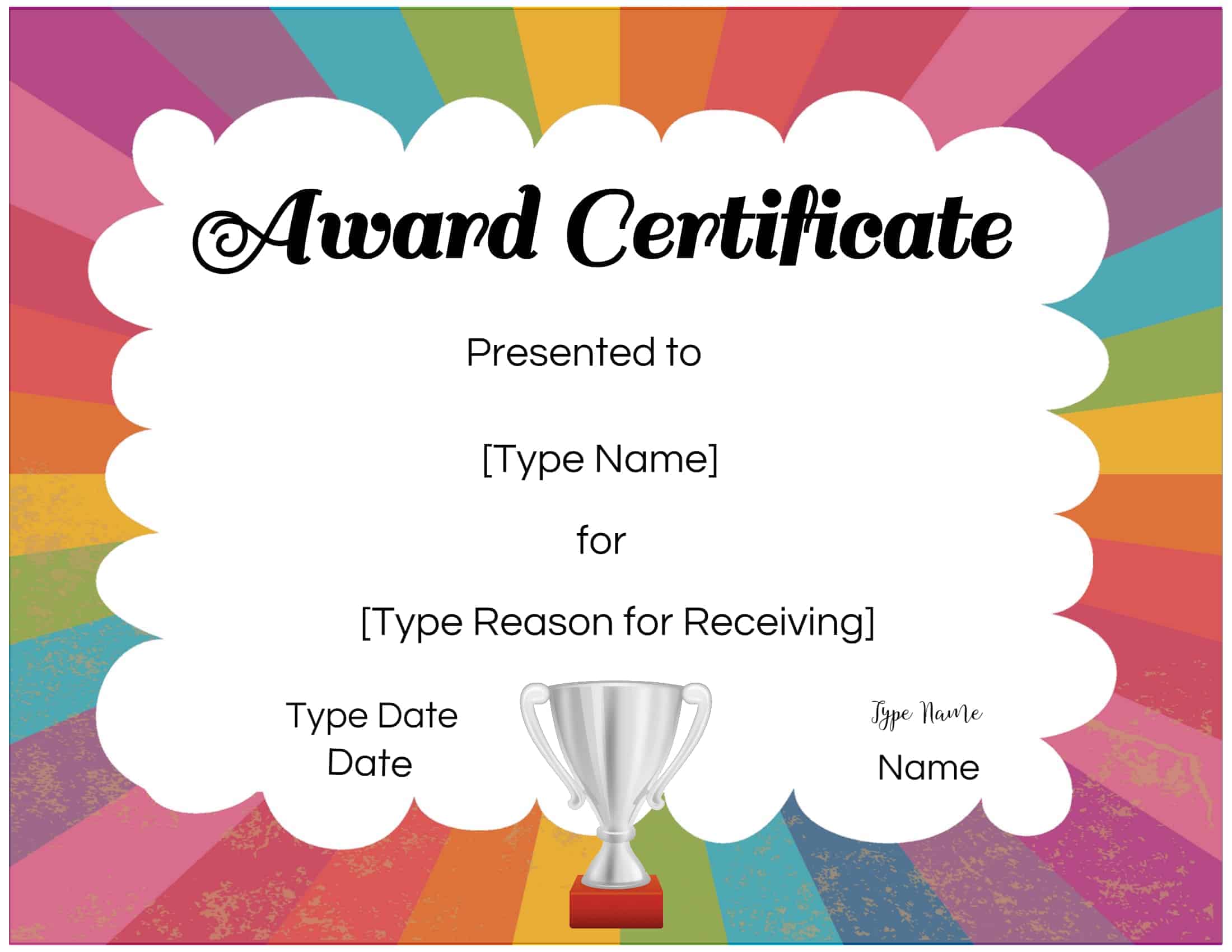 Printable Children S Certificate Template Printable Templates