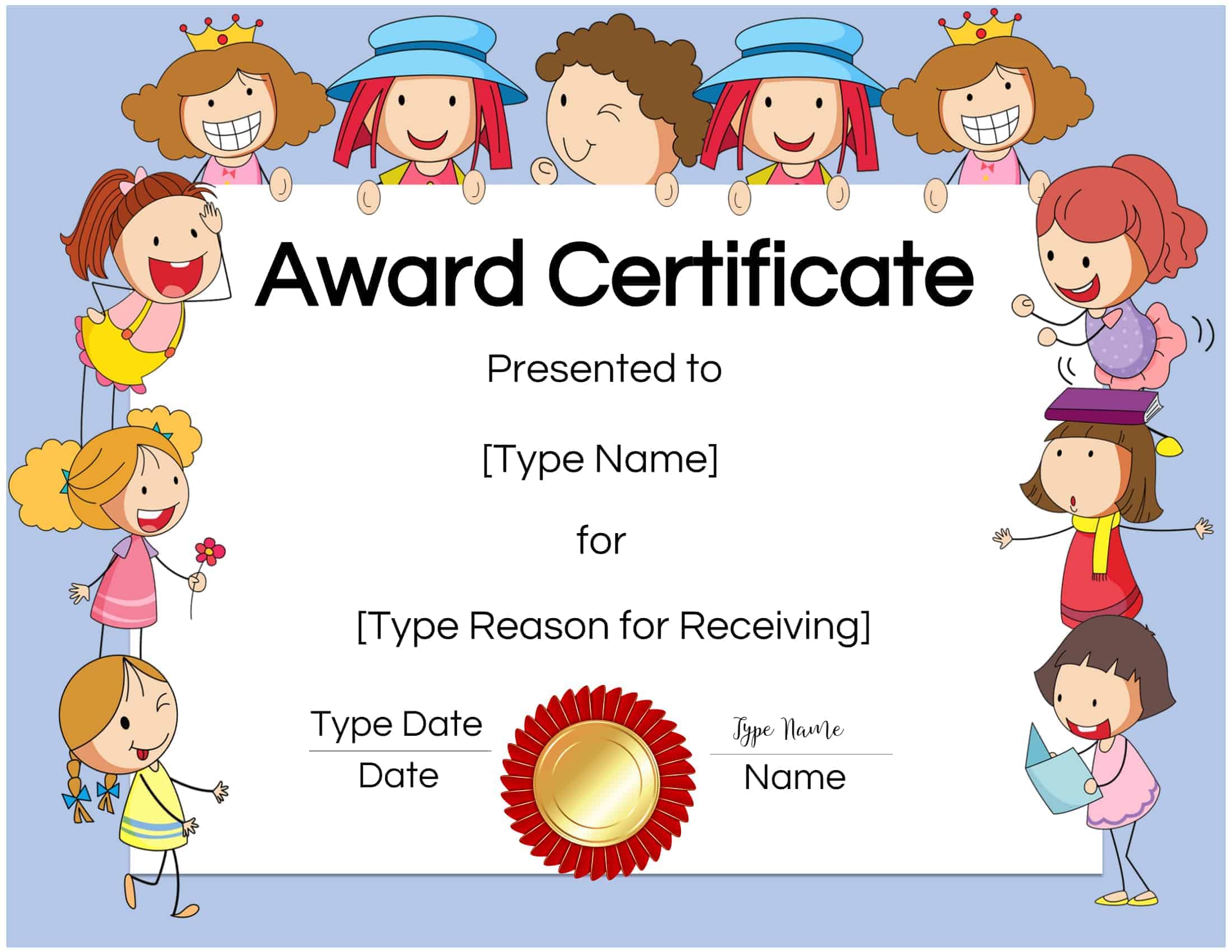 Free Custom Certificates For Kids Customize Online Print At Home