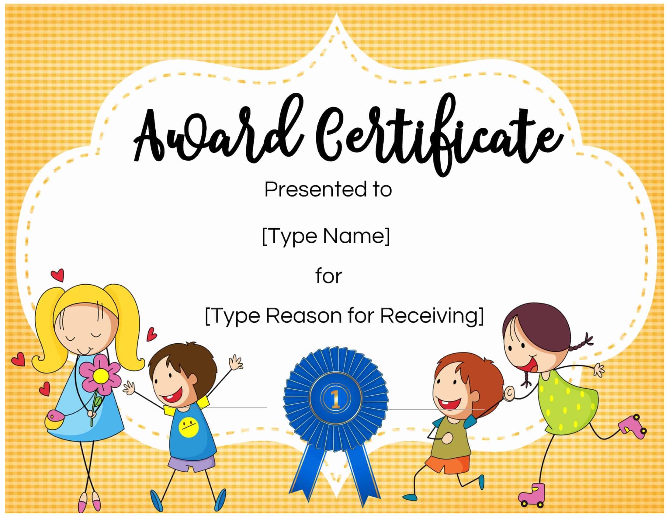 Free Custom Certificates For Kids Customize Online Print At Home