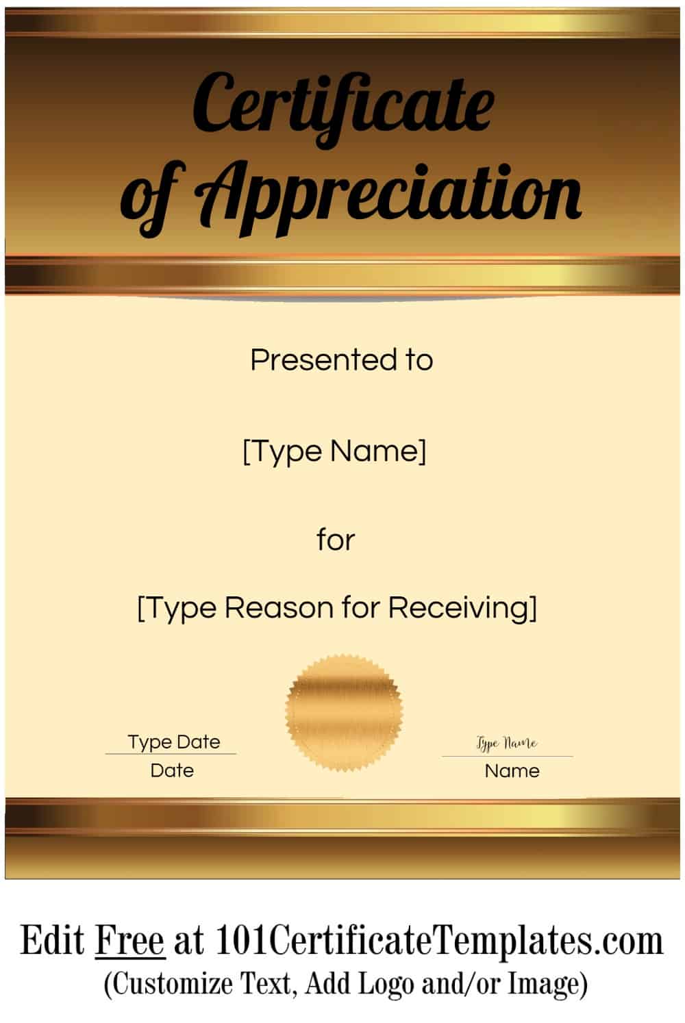 FREE Printable Certificate Of Appreciation Template Customize Online