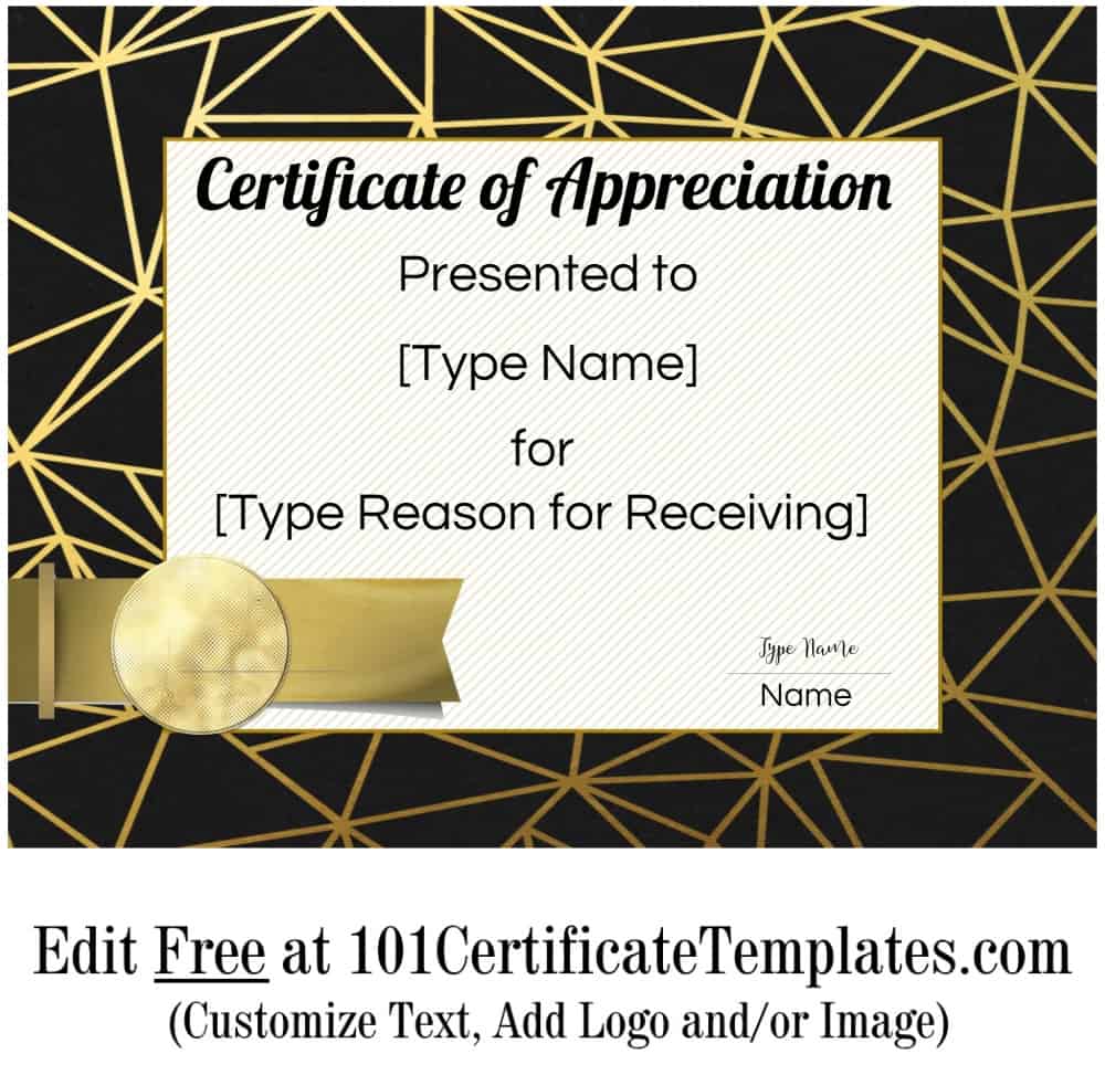 FREE Printable Certificate Of Appreciation Template Customize Online