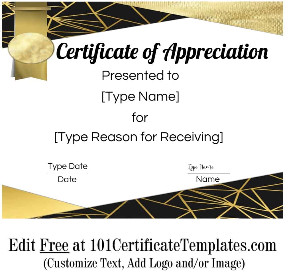 FREE Printable Certificate Of Appreciation Template Customize Online