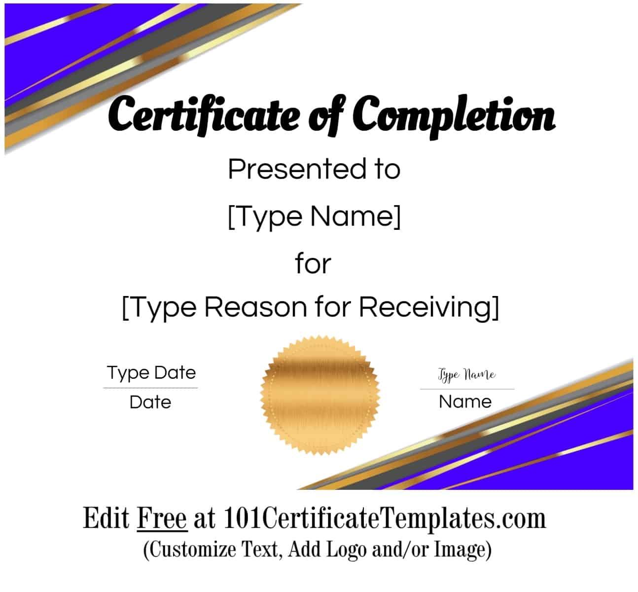 Free Certificate of Completion | Customize Online then Print Free Certificate of Completion | Customize Online then Print