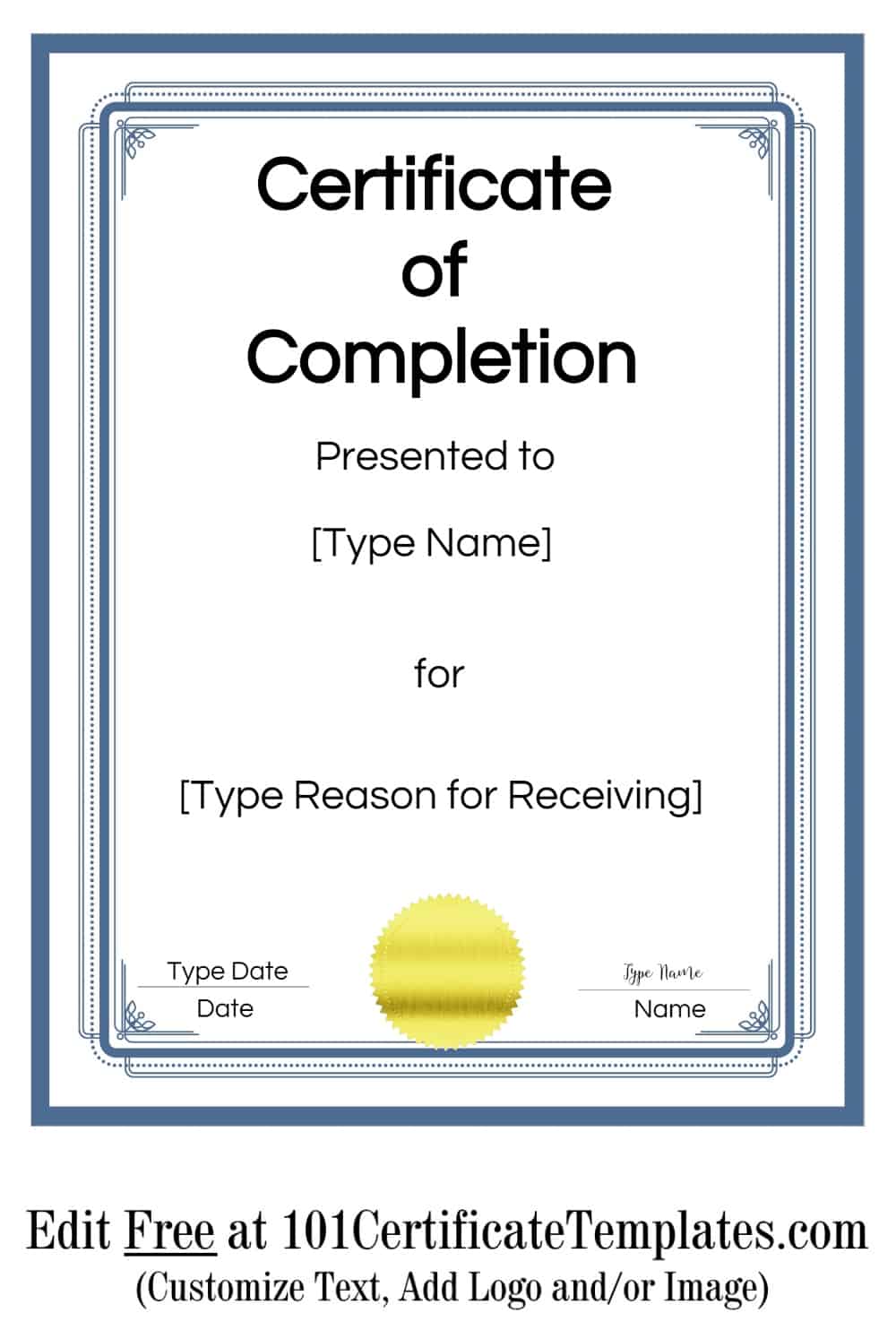 Free Certificate of Completion | Customize Online then Print Free Certificate of Completion | Customize Online then Print