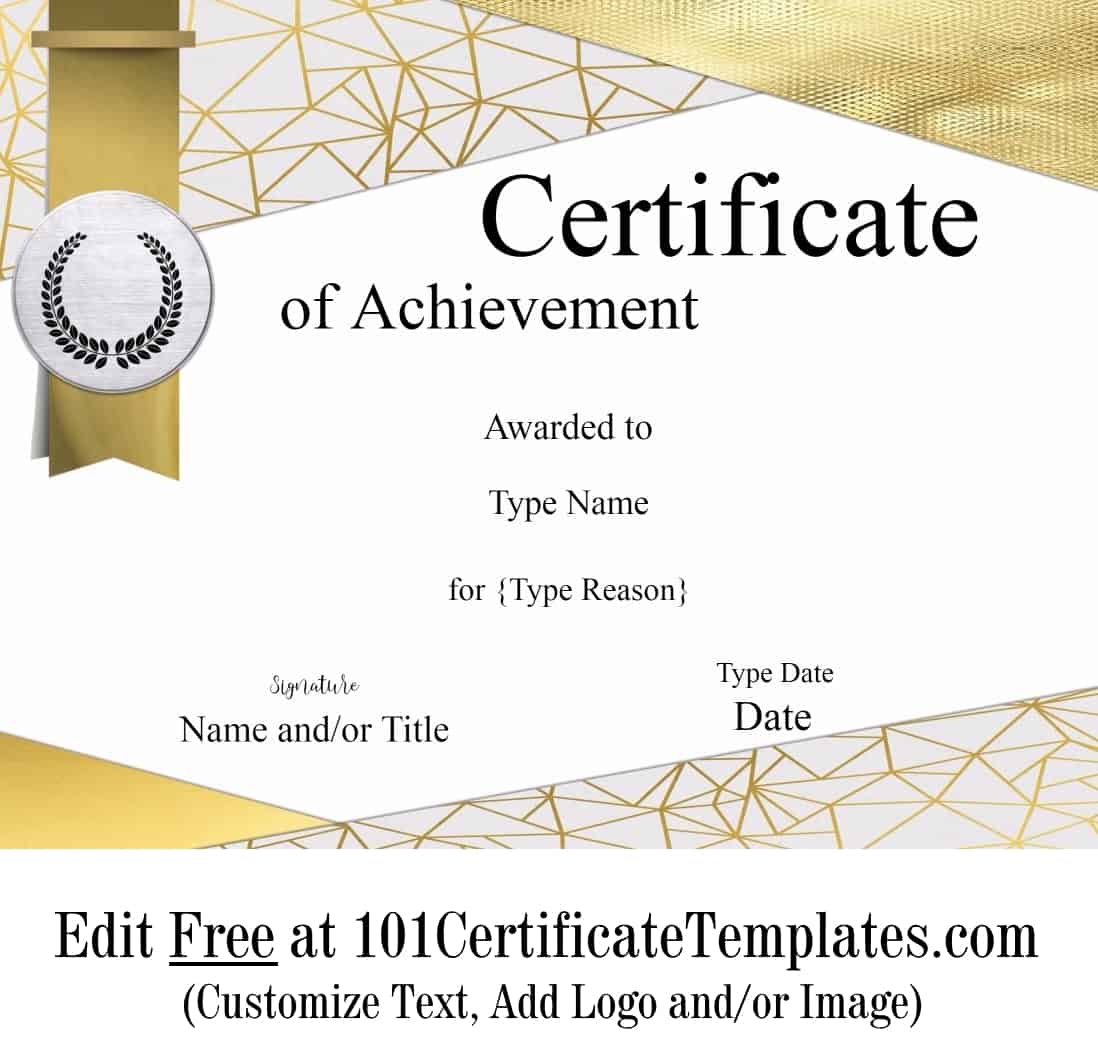 Certificate Of Achievement Free Printable Printable World Holiday