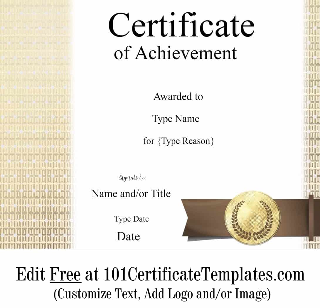 Free Printable Certificate Of Achievement Customize Online