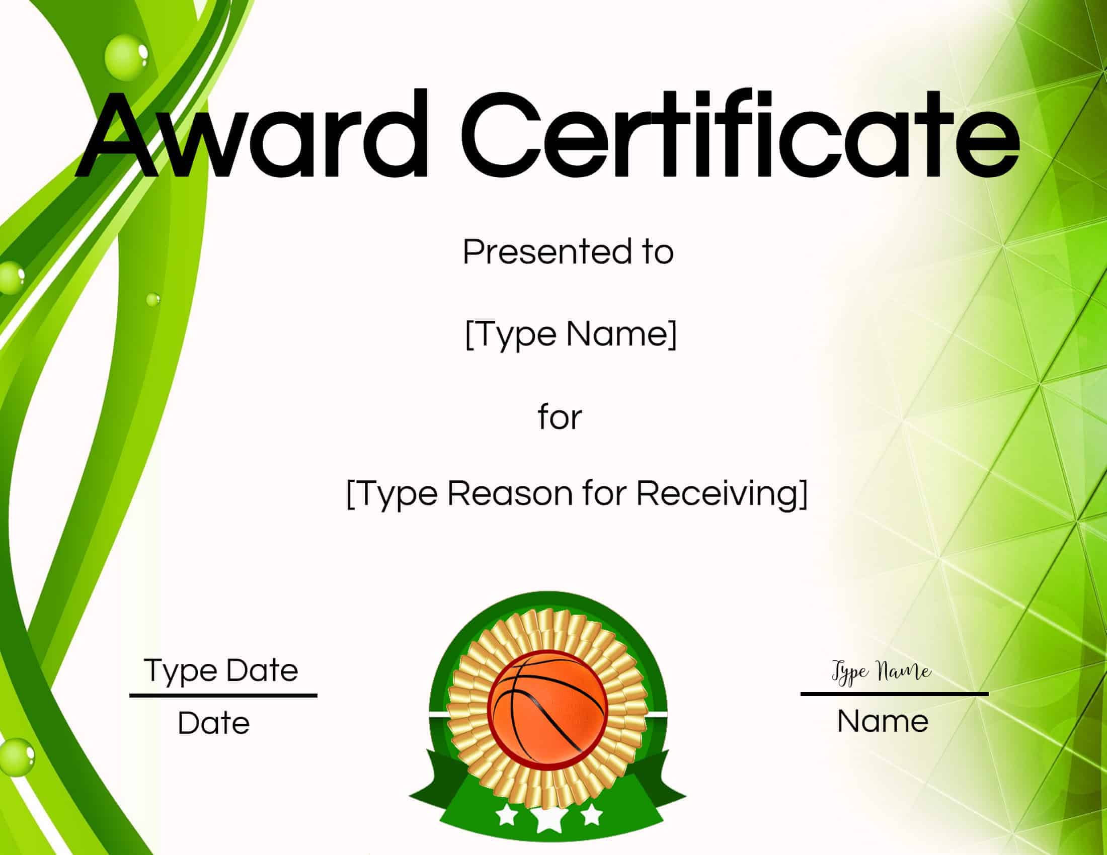 Free Printable Basketball Certificates Edit Online And Print At Home
