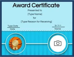 Free Printable Basketball Certificates | Edit Online and Print at Home