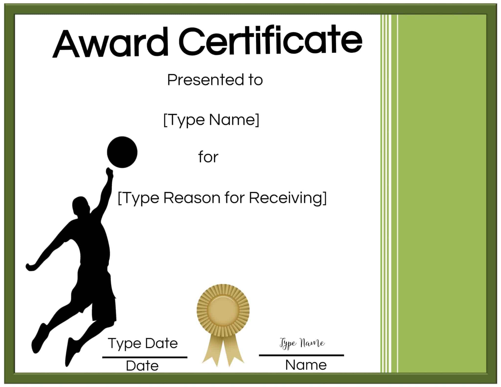 Free Volleyball Certificate | Edit Online and Print at Home