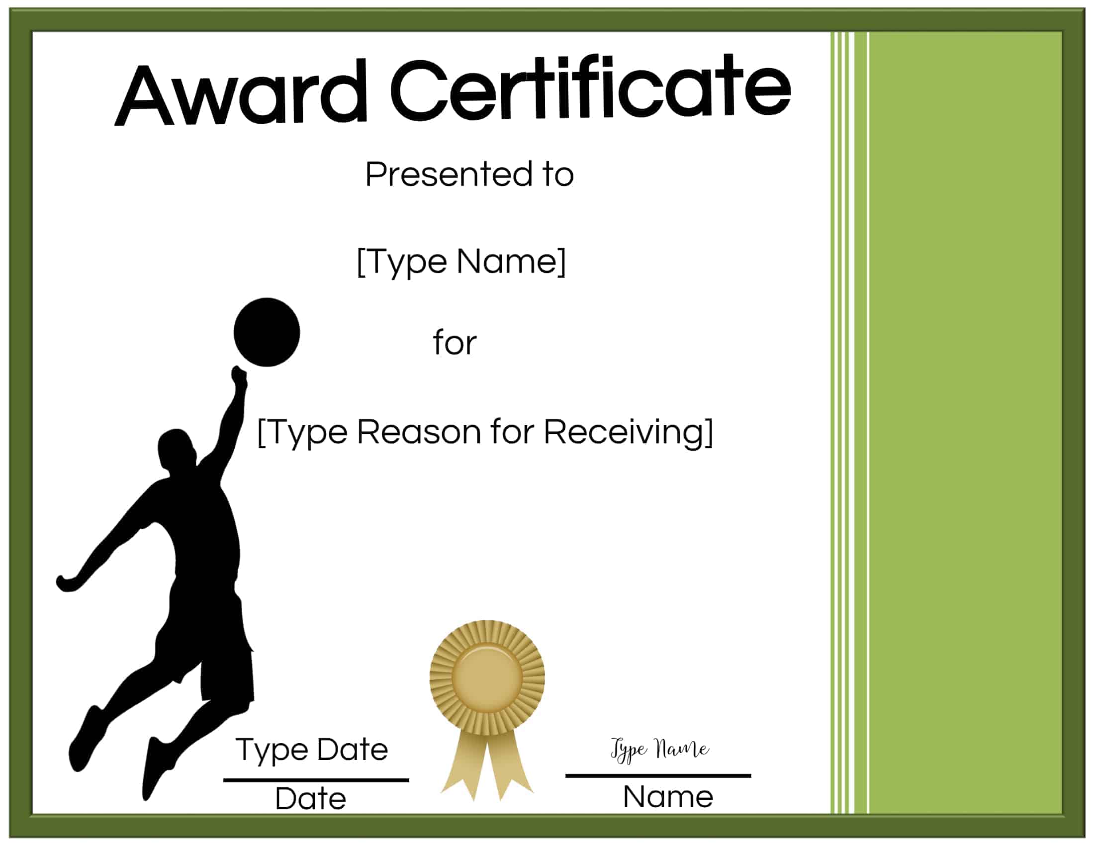 Free Printable Volleyball Certificate Template Printable Templates