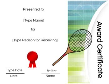 Free Tennis Certificates | Edit Online and Print at Home