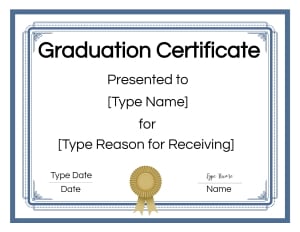 Free Graduation Certificate Template | Customize Online & Print