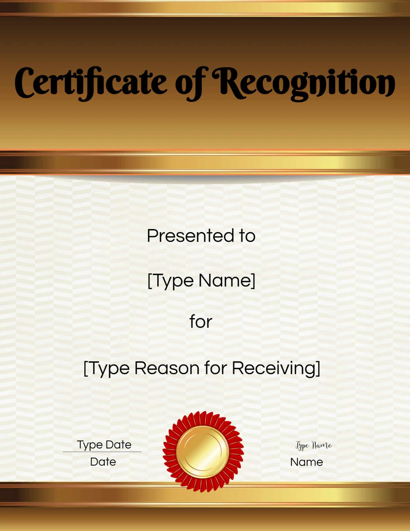 FREE Certificate of Recognition Template | Customize Online