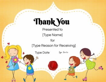 FREE Thank You Certificate Template | Edit then Print