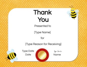 FREE Thank You Certificate Template | Edit then Print