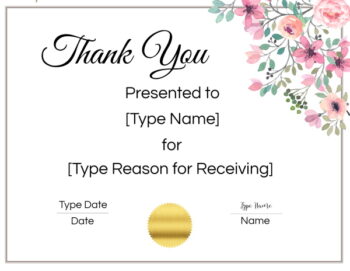 FREE Thank You Certificate Template | Edit then Print