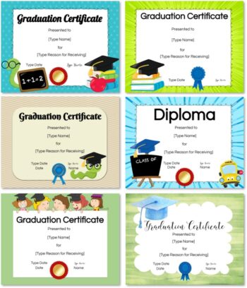 FREE Preschool and Kindergarten Graduation Certificate Templates