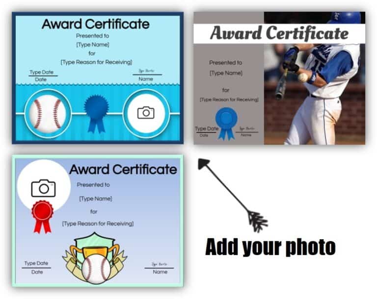 FREE Printable and Editable Baseball Awards with Certificate Templates