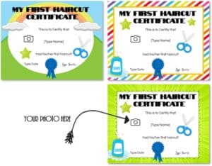 FREE Baby's First Haircut Certificate | Editable and Printable