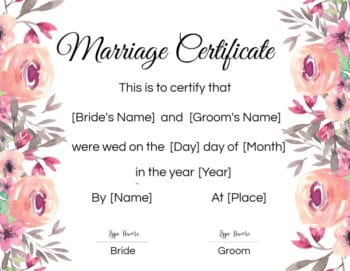 FREE Printable and Editable Fake Marriage Certificate