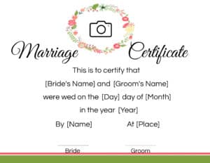 FREE Printable and Editable Fake Marriage Certificate