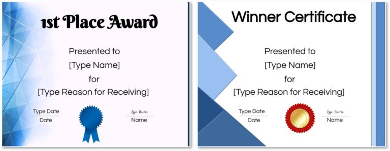FREE Printable and Editable Winner Certificate Template