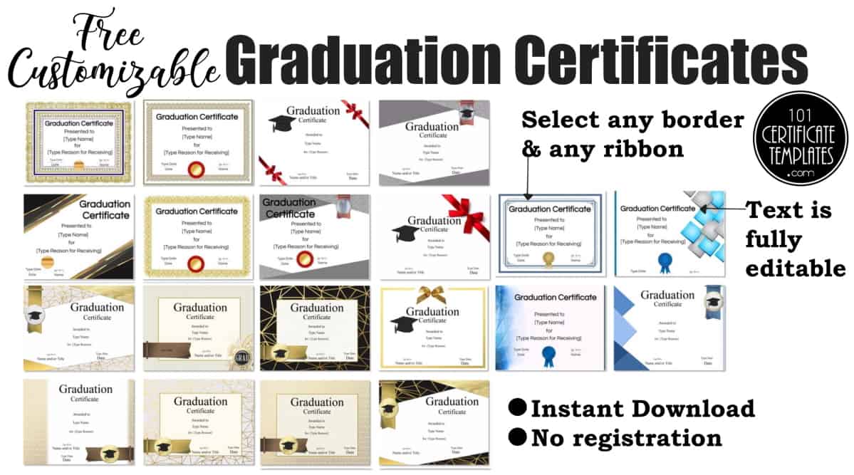 Free Graduation Certificate Template | Customize Online & Print