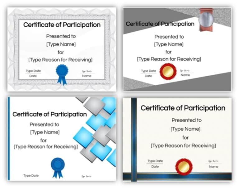 FREE Certificate of Participation Templates | Customize Online